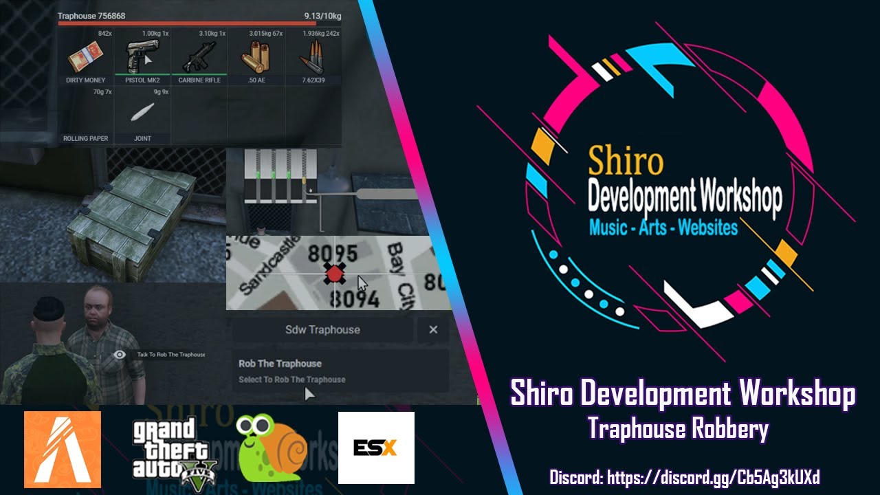 Shiro Development Workshop - ESX Traphouse Robbery Script