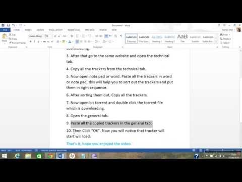 How to add trackers in bit torrent.