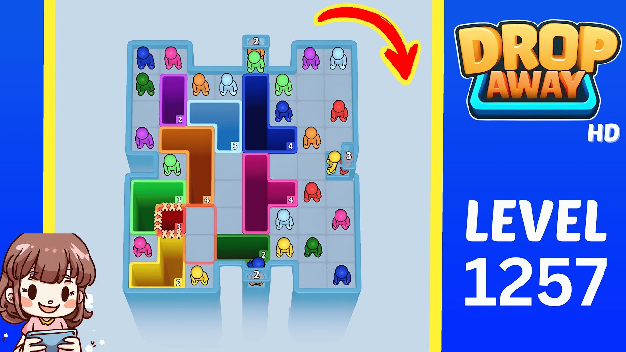 Drop Away Level 1257 Solution Walkthrough