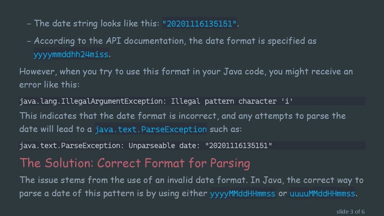 How to Fix java.text.ParseException When Parsing Dates in Java