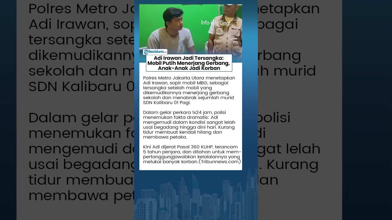 Adi Irawan Jadi Tersangka: Mobil Van Putih Menerjang Gerbang, Anak SD ...