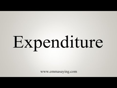 How To Say Expenditure