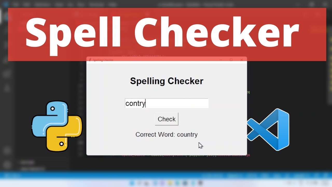 Spell Checker application using Tkinter Python in Visual Studio Code #tutorial #python #vscode