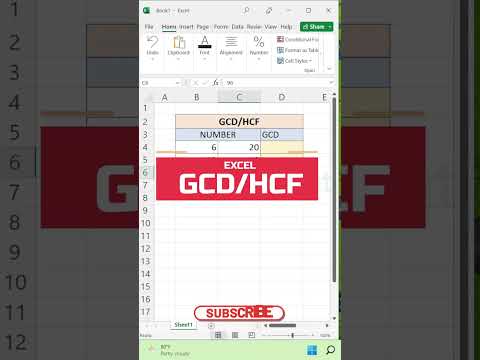 GCD/HCF FUNCTION IN EXCEL!!!!!!!!