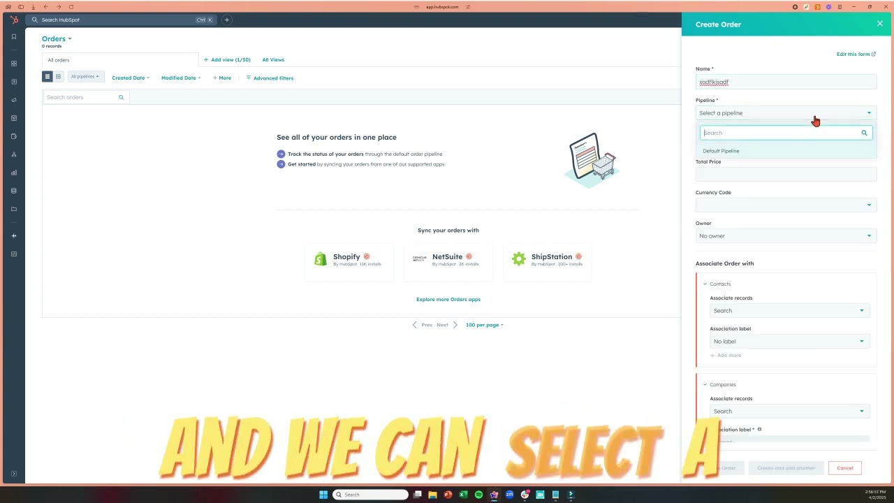 How to Create Orders in HubSpot