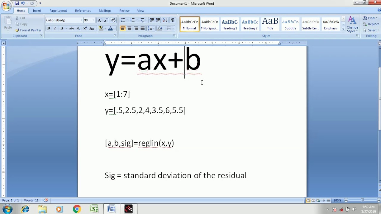 Solver for Curve Fitting Straight line in SCILAB Software