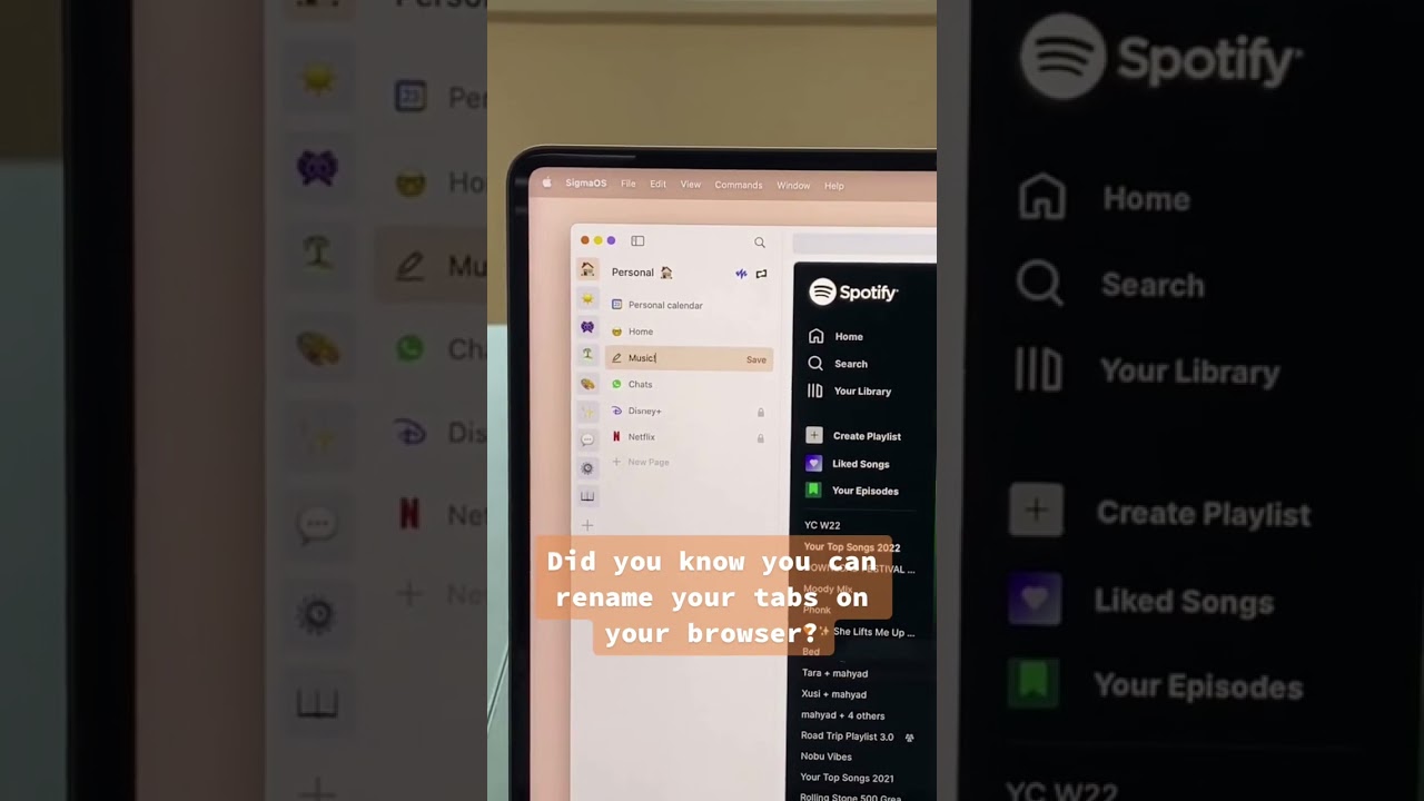 Vertical tabs? That you can… actually… read? Whaaaaaaaat?! 🤯 #sigmaos #productivity #macos