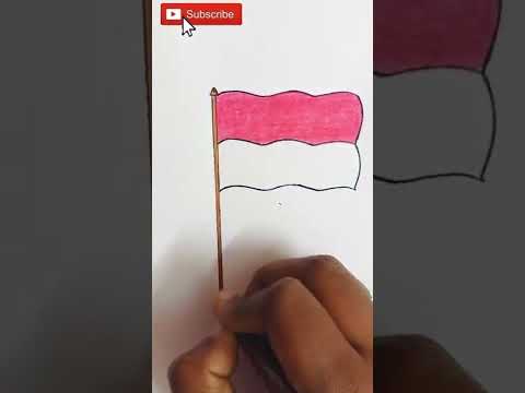 Indonesian flag drawing ๐๐ ๐๐ฑ#shorts