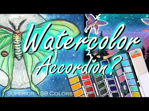SUPERIOR Watercolor Accordion Folding Paint Set 58 Colors Review Travel Field Sketch Artify Artsy