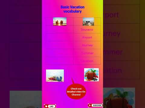 Basic vacation vocabulary