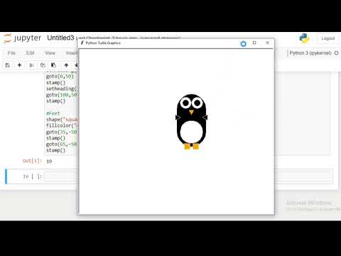 Penguin drawing using Python Turtle in Jupiter IDE