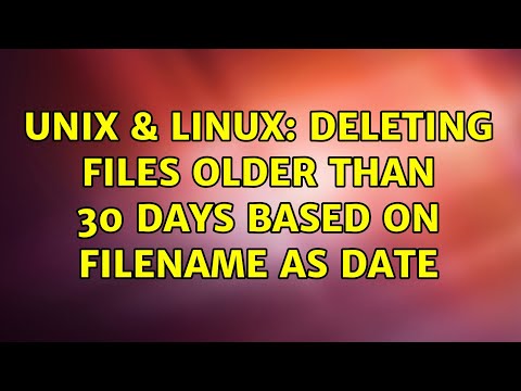 Unix & Linux: Deleting files older than 30 days based on filename as date (3 Solutions!!)