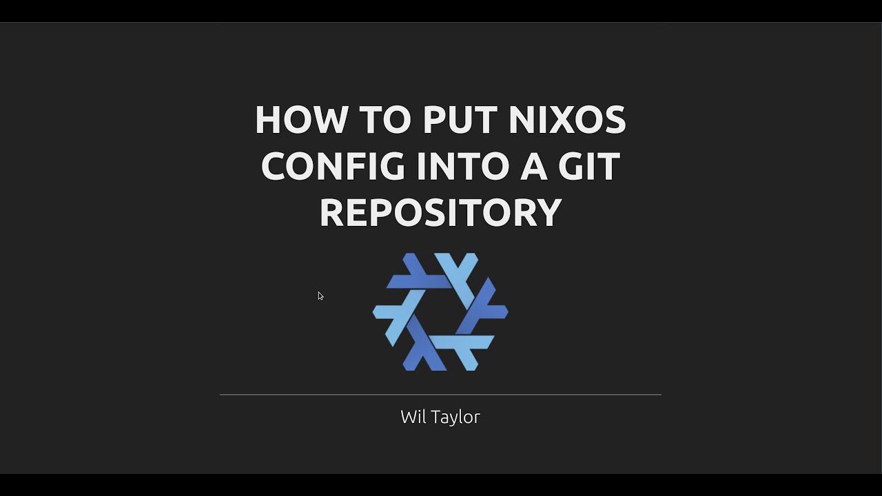 How to put nixos config into a git repository