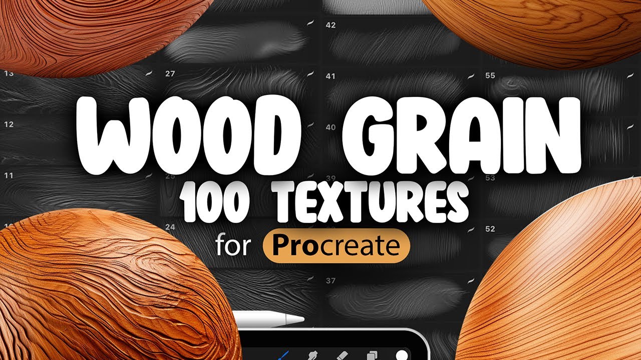 Wood Grain Textures Brushes for Procreate 🔥