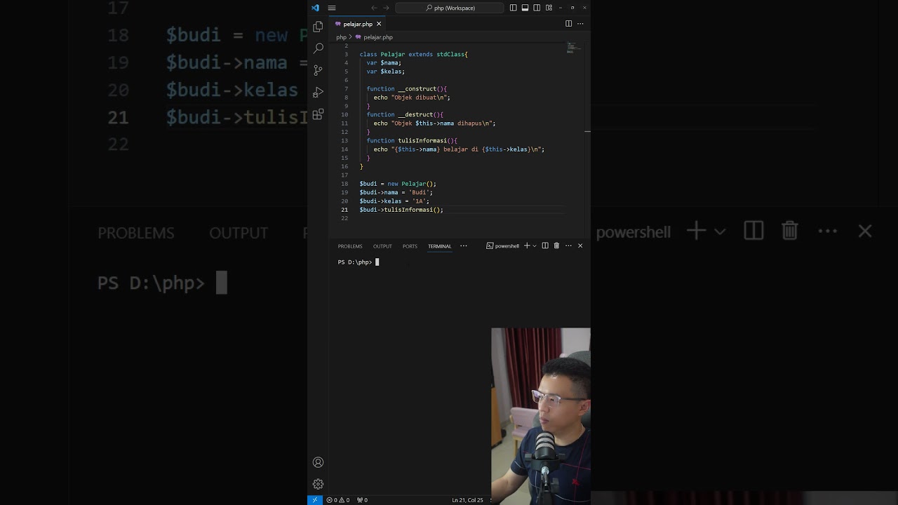 Constructor dan Destructor #skysen #coding #pemograman #php