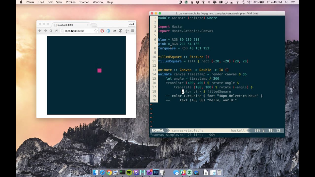 haskell and javascript, live reloading