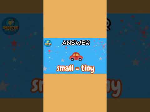 🎉 And the synonym for SMALL is... TINY! 🐭✨#FunWithWords #learning #forkids #learningthroughfun #kids