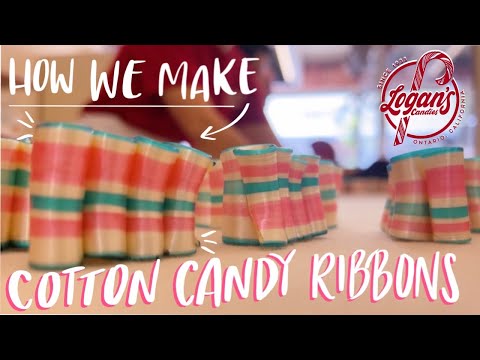 How We Make: Cotton Candy Ribbon Candies the Old Fashioned Way by Hand! 🍭 // Logan's Candies
