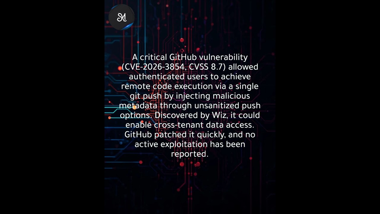 Critical GitHub RCE flaw (CVE-2026-3854) exploitable with a single git push