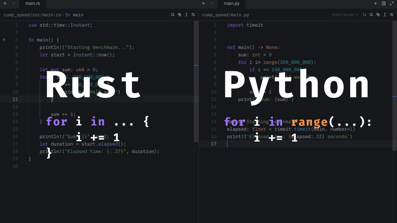 Rust vs. Python speed comparison