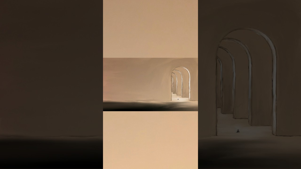 Toned Tan Liminal Space - Duplicated Door Frames #shorts #artshorts #digitalart