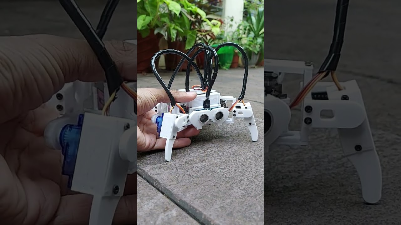 spider robot 3D Printed 8 with servo motor and controller used arduino nano #electronics #3dprinted