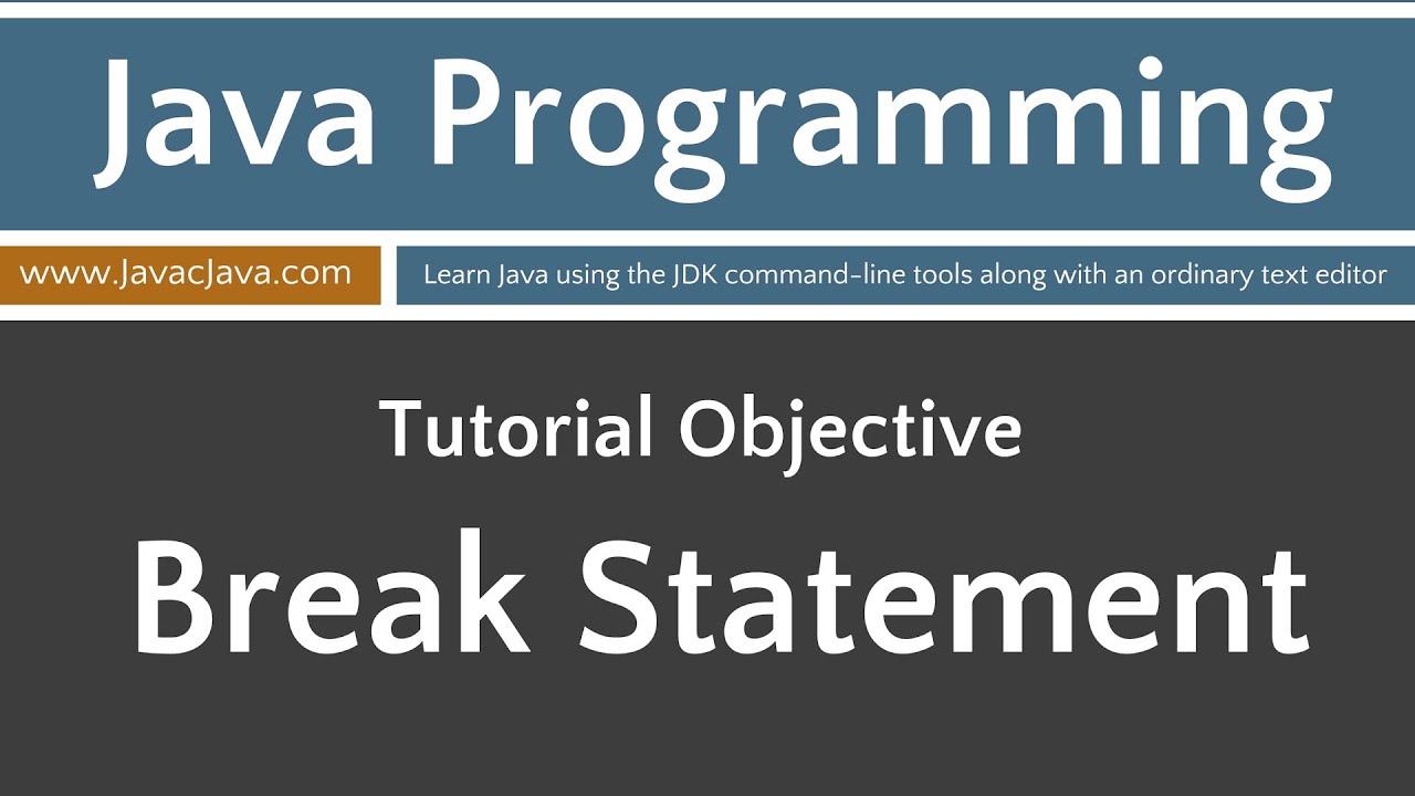 Learn Java Programming - Break Statement Tutorial