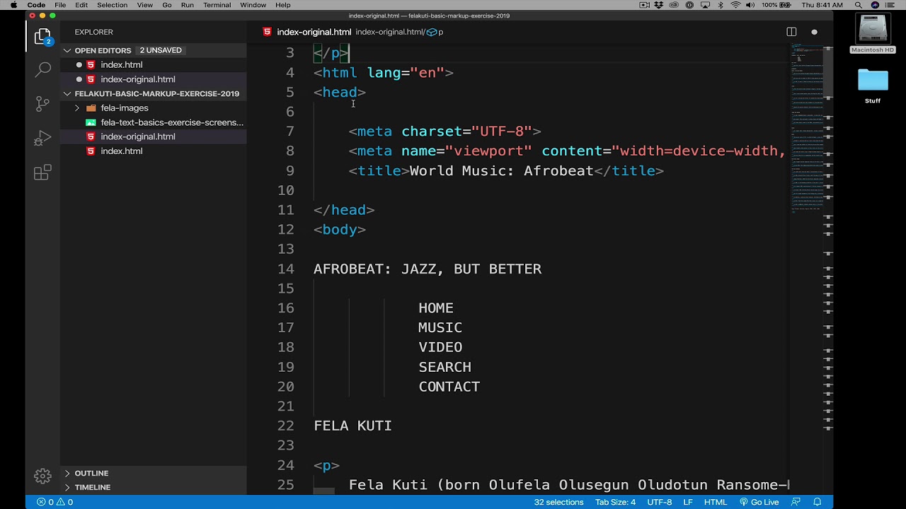 Visual Studio Code - Wrapping Content in HTML Elements