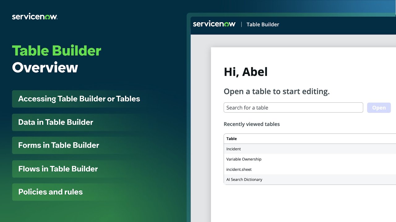 Table Builder | Overview