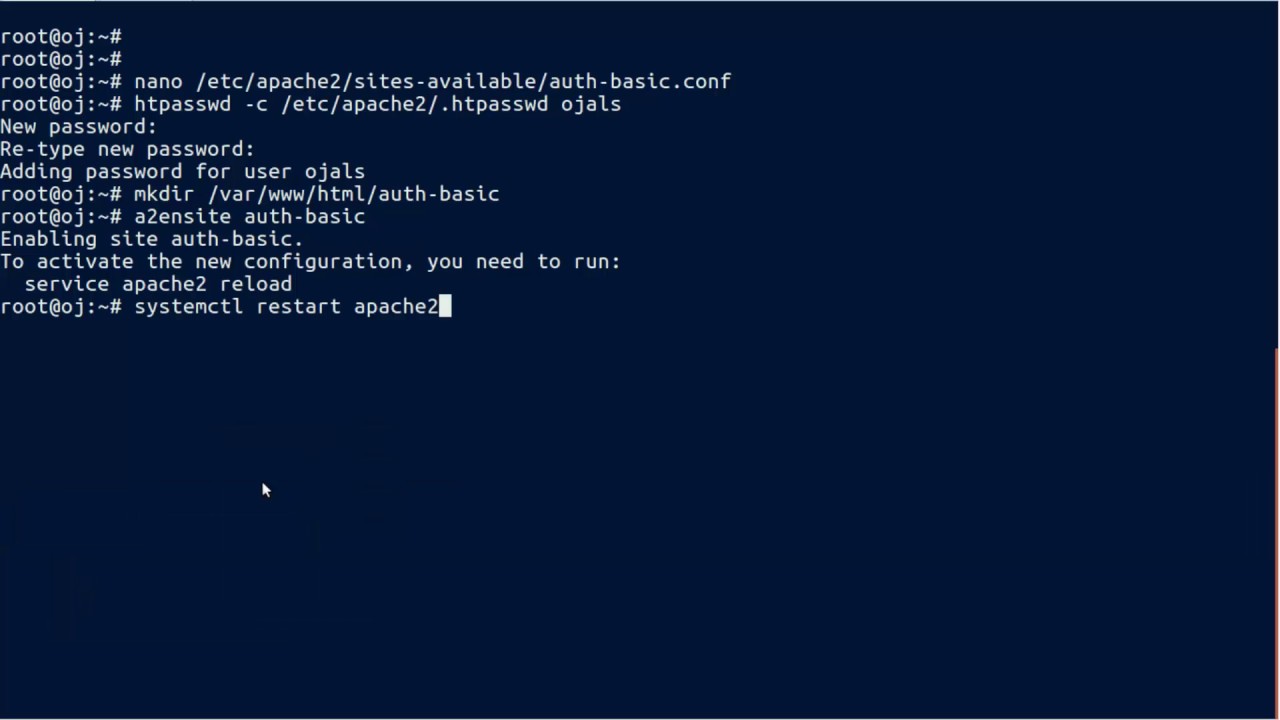 How to configure basic authentication in Apache