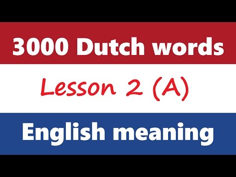 Learn Dutch | Dutch vocabulary words with meaning in English lesson 2