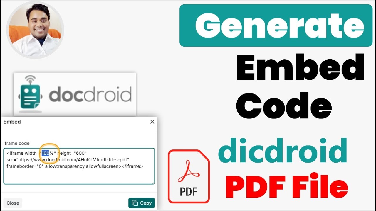 Generate embed pdf file code in docdroid site | Create account in docdroid & upload pdf file