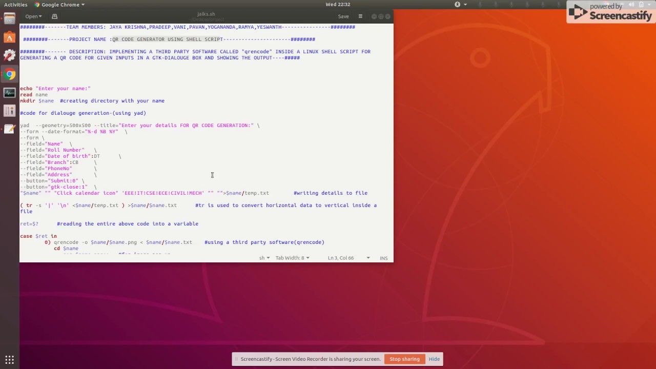 QR code generation using shell script in linux