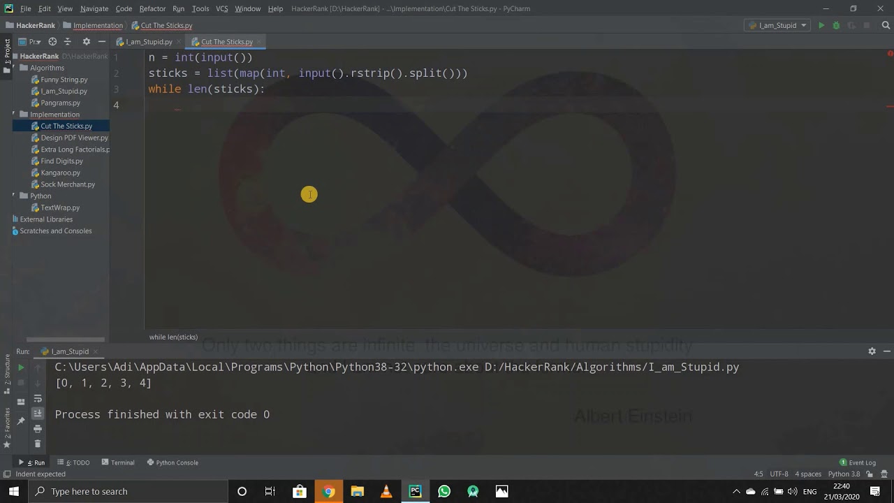 Cut the Sticks HackerRank Python Solution