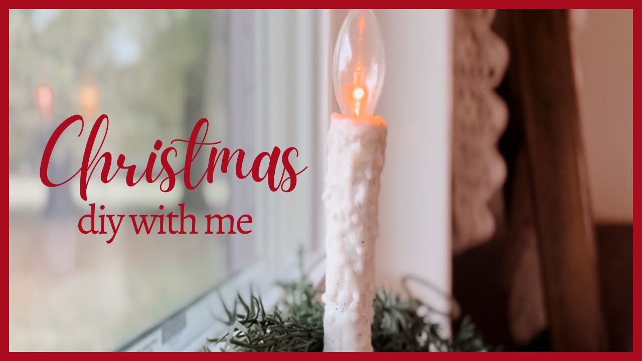 DIY with Me || Christmas Edition || DIY Primitive Wax Window Candles & DIY Orange Garland