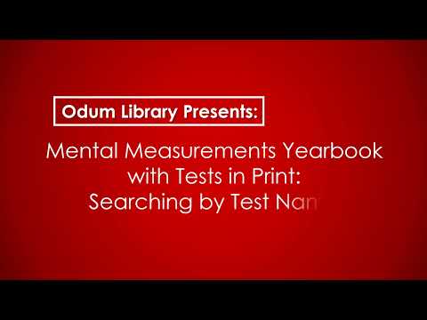 Mental Measurements Yearbook with Tests in Print: Searching by Test Name