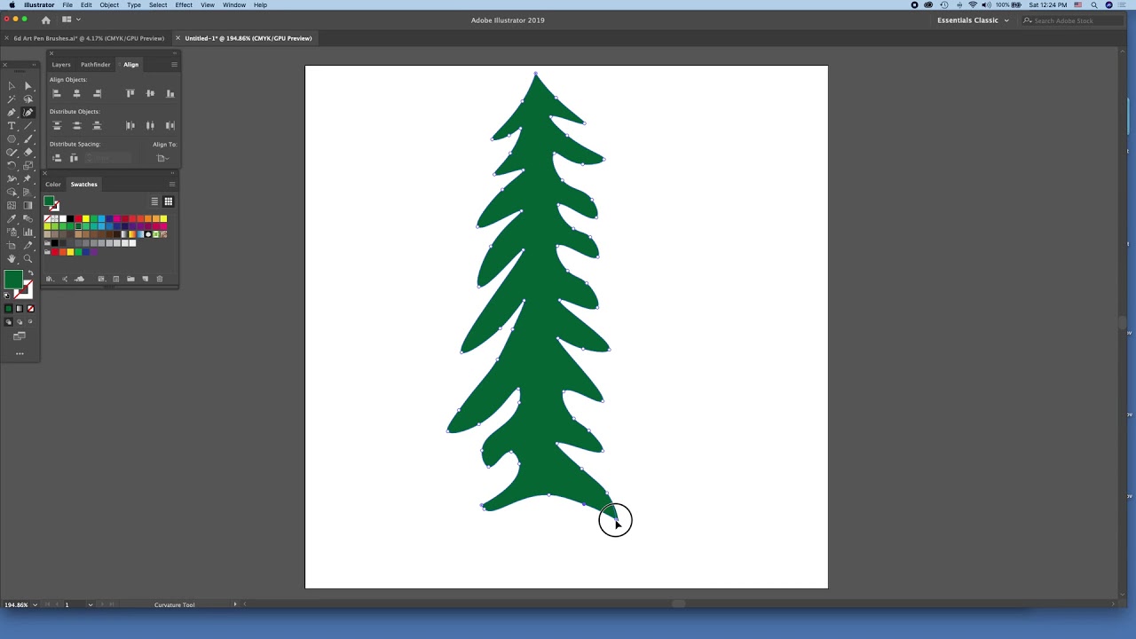 Adobe illustrator beginner learn pine trees