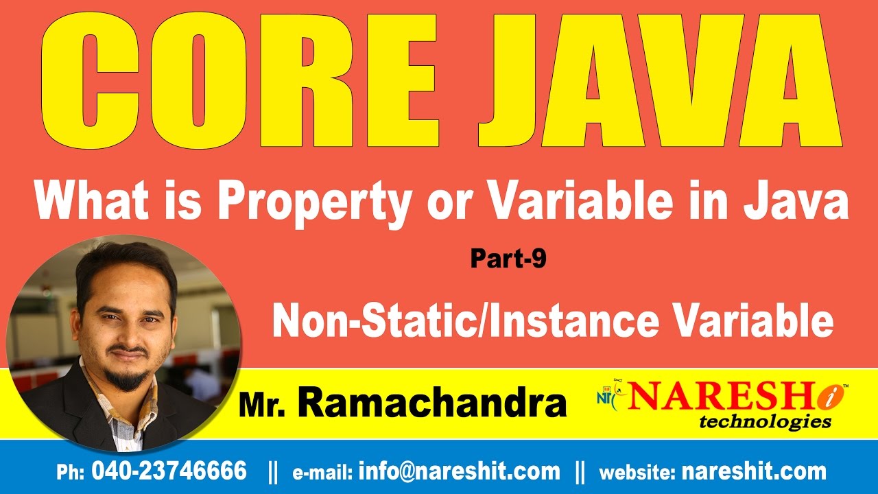 What is Property or Variable in Java Part 9 | Core Java Tutorial | Mr. Ramachandra
