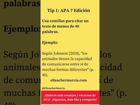 Normas APA 7 edición. TIP para citas de 40 palabras