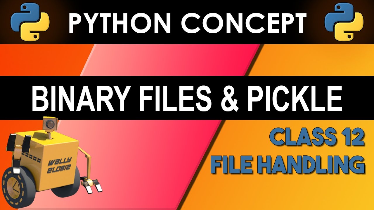 BINARY FILES and PICKLE MODULE in PYTHON