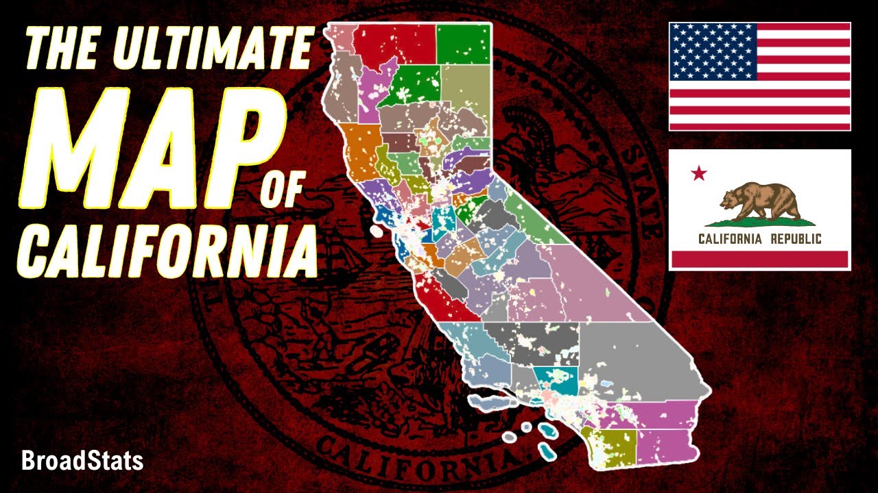CALIFORNIA MAP: Cities, Counties, Neighboring Cities, and Population Stats 🔴 ⚪️ 🟢