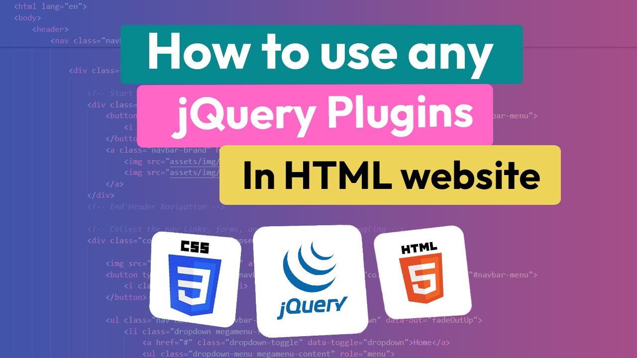 How to use any jQuery plugin in your HTML website step-by-step!