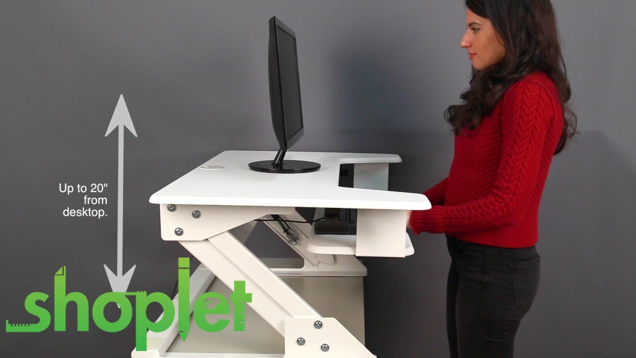 Kantek Sit to Stand Desktop Workstation, Black - KTKSTS900 - Shoplet.com