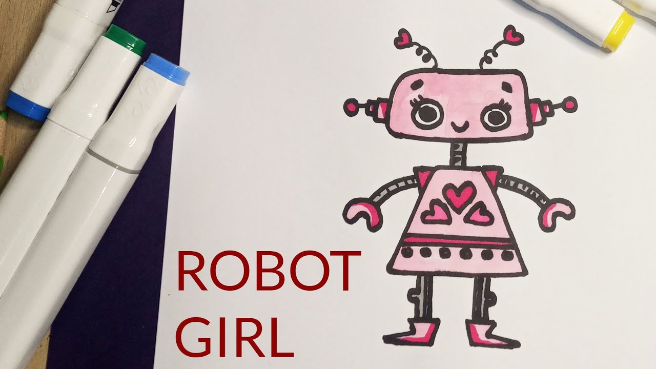 HOW TO DRAW A ROBOT GIRL||EASY DRAWING||step by step for kids and new beginners|| valentine ROBOT