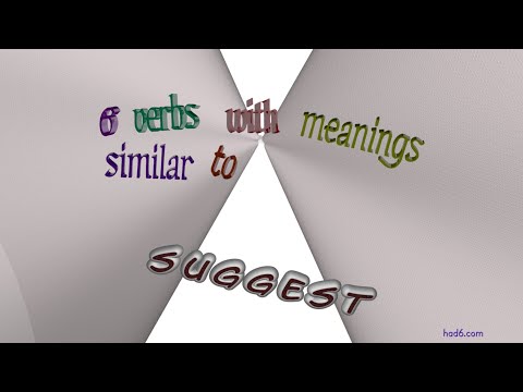 suggest - 8 verbs having the meaning of suggest (sentence examples)