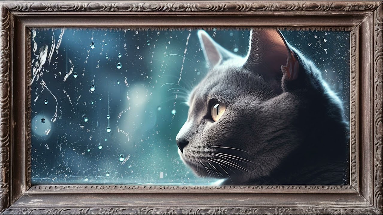 Lovely Cat at Night | 4K Wallpaper