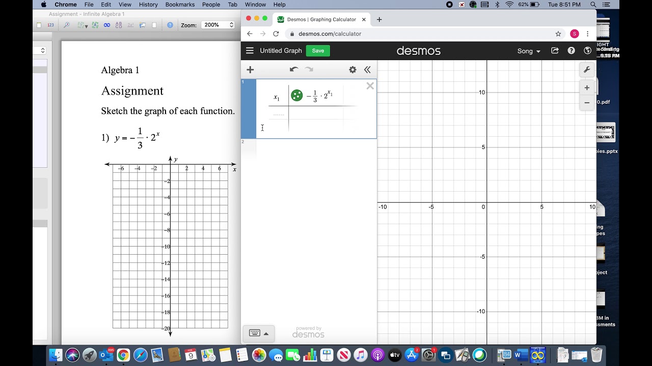 Graph Exponential Functions using Desmos.com