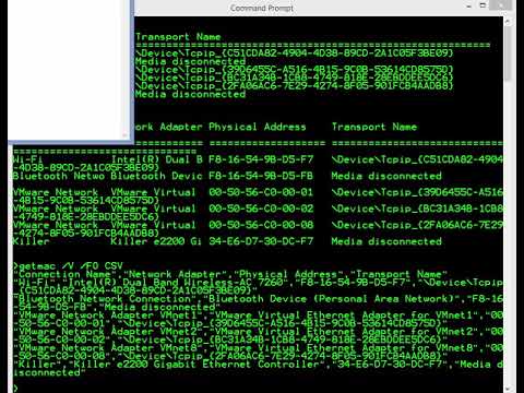 Using Microsoft's getmac