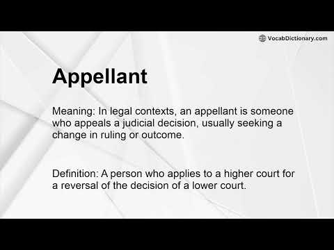 Appellant Meaning