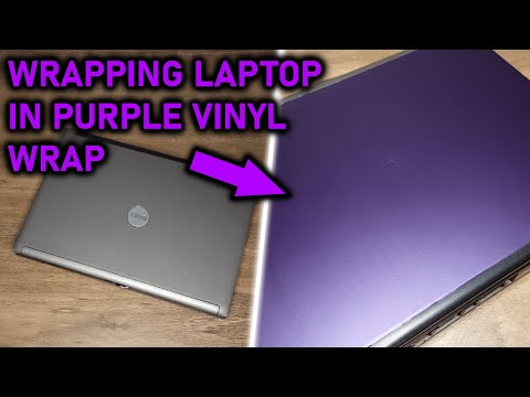 Wrapping a Laptop in Purple Vinyl Wrap #Shorts